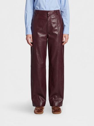 Alberta Ferretti Pantalon large taille mi-haute en similicuir lisse