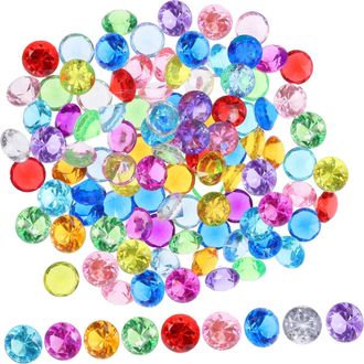 Valiclud 100stücke Bunter Acrylkristalldiamant Klarer Acryldiamant Simulationsdiamant Für Tischdekoration Hochzeit Party Gemischte Farbe