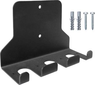 Generico Bar Wandhalterung mit Stange, Gym Bar Rack - Vertikale Garagenstangenhalterung - Platzsparende Pulverbeschichtete Halterung für Stangen, Rudergriffe, 