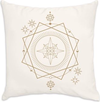 Fabulous Kissenhülle, Velours, weiß, Astralsymbol, Himmel, Astrologie, Esoterik, 40 x 40 cm, samtig