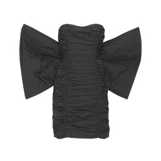 Rotate Pleated Mini Bow Dress Rt2494 - - Dresses - Damen - Schwarzk - M