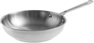 Lacor 44420 - Cuisine Bratpfanne aus Edelstahl 18/10, ohne Antihaftbeschichtung, ergonomischer Griff, Vollinduktionsboden, geeignet für Induktion, Ofen und 