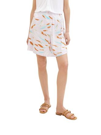 Tom Tailor Damen 1036676 Mini Rock mit Muster, 31762-Lilac Abstract Leaf Design, 38