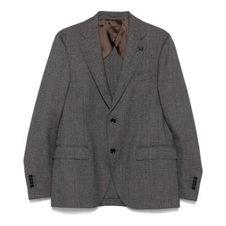 Lardini Ikonic Wolle Hahnentritt Anzug - - Jackets - Herren - Grau - 2XL