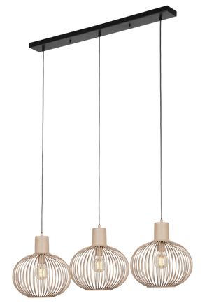 Trio Leuchten Pendelleuchte Gila 365700366, Metall sandfarbig, exkl. 3x E27