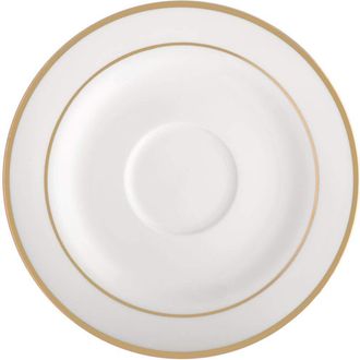 Ambition Ambition Untertasse weiss gold 15,5 cm Porzellanteller Kaffee-Untertasse edles Design Aura Gold 1 Einheit