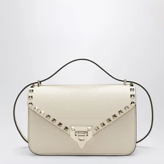 Valentino Garavani Elfenbeinfarbene Rockstud Umh&auml;ngetasche