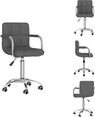 vidaXL Esszimmerstuhl Drehbar Dunkelgrau Stoff - Esszimmerstuhl - Esszimmerstühle - Stuhl - Stühle