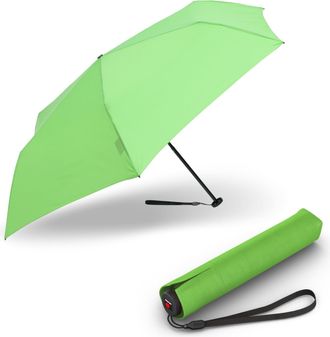 Knirps Taschenschirm Ultra I.030 Slim Manual - Leichtester 115 g - Exklusives Griff-Design - Sturmfest - 21 cm - Gr&uuml;n