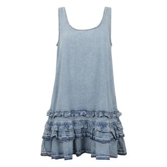 Ganni Kleid aus leichtem Denim - - Dresses - Damen - Blau - S