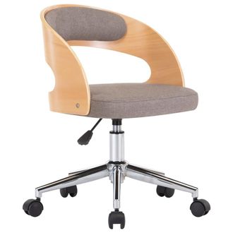 vidaXL Vidaxl - Sedia Da Pranzo Girevole Grigio Talpa Legno Ricurvo E Tessuto