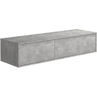 Vente-Unique Vente-unique - Meuble sous vasque suspendu - Coloris gris b&eacute;ton - L150 cm - isaure ii