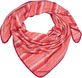 styleBREAKER Femme XXL Foulard triangulaire avec motif tissé en zigzag, foulard triangulaire multicolore, écharpe douce et chaude 01020051, couleur:Rouge-Orange-Ro