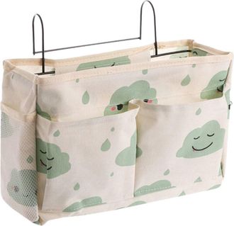 BESPORTBLE Multifunktionale Bett Aufbewahrungstasche aus Stoff Gr&uuml;n H&auml;ngender Organizer mit Mehreren F&auml;chern Platzsparend f&uuml;r Schlafzimmer Wohnheim und Reisen