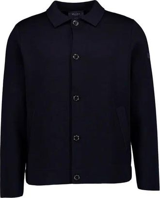 Maerz MAERZ Muenchen Herren Cardigan blau Merinowolle unifarben