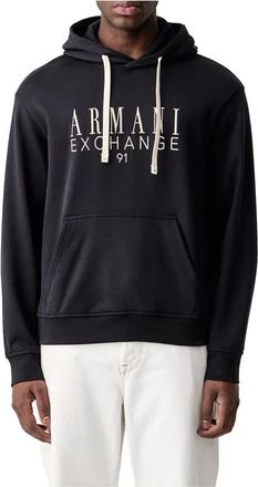 A|X Armani Exchange SweaT-shirt &agrave; capuche en molleton - Homme - Sweatshirts et sweats &agrave; capuche - Bleu - Taille: M