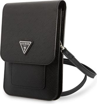 Guess Guess Saffiano Handytasche mit Triangle Logo PU Schwarz