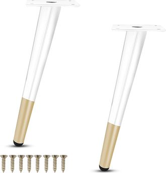 Generic Verstellbare M&ouml;belbeine Aus Metall - 4 St&uuml;ck rutschfeste Sofa Beine, Bett F&uuml;&szlig;e F&uuml;r Tisch, TV-St&auml;nder, Schr&auml;nke, Verdickte St&uuml;tzf&uuml;&szlig;e Mit Gummipads(Gold