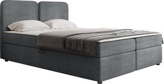 Mirjan24 Boxspringbett Buxilt I mit 2 Bettkasten, Bonell-Matratze H3 und Topper, Polsterbett, Amerikanisches Bett, Ehebett, gepolstertes Kopfteil (Taro 98, 160