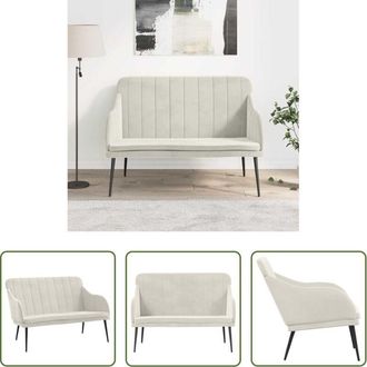 vidaXL Samt - Sitzbank Creme 110x76x80 cm Samt