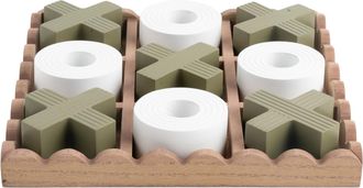 Present Time Ornament Tic Tac Toe - Gr&uuml;n - 18.5x18.5x5cm - Quadratisch - MDF - Dekoaufsteller - Deko Wohnzimmer & Schlafzimmer Weihnachtsdekoration - Geschenk f&uuml;r 