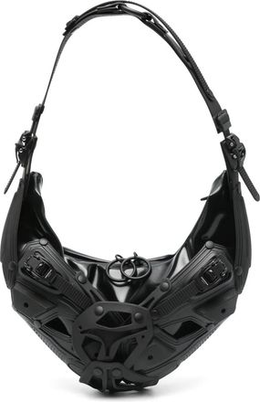 Innerraum Kleine Object M02 Half Moon Schultertasche - Schwarz