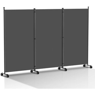 Vingo Einfeben Paravent avec roulettes s&eacute;parateur de pi&egrave;ce Cloison Paravent &eacute;cran de confidentialit&eacute; &Eacute;cran pour Jardin Anthracite 263x181 cm