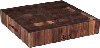 John BOOS Boos Block Hackbrett Walnuss - 38 x 38 x 7,5 CM - Schneidebrett Stirnholz - Extra Dick - Schneidebrett Walnuss - Brett Nussbaum - Nordamerikanisches A