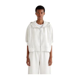 Meimeij Femme, Sweatshirts et sweats &agrave; capuche, Blanc, Taille: 48 FR Veste Sweat Combin&eacute;e