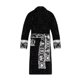 Versace Bademantel mit Logo - - Nightwear & Lounge - Herren - Schwarzk - 2XL