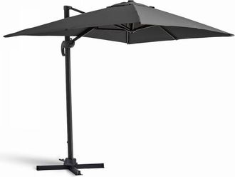 Oviala Parasol d&eacute;port&eacute; rotatif 2x3m en aluminium gris anthracite