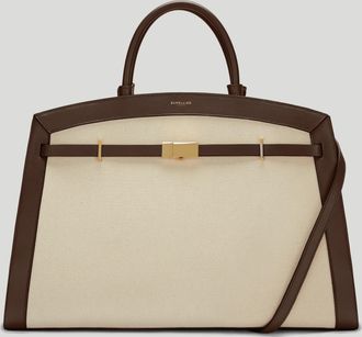 DeMellier The Hudson Salz-Pfeffer-Leinwand Mocha Glatt DeMellier