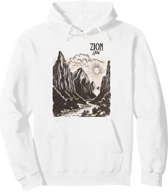 Trendy Apparel Zion Utah National Park Mountain Landscape Pullover Hoodie