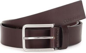 Calvin Klein Ceinture Homme Cuir Grainé et Huilé 3,5 cm Cuir, Marron (Dark Brown), 125 cm