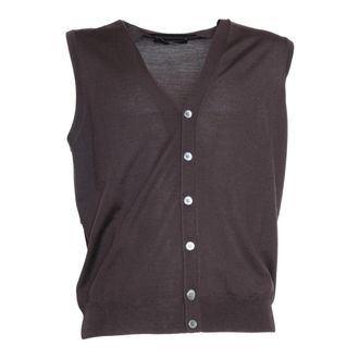 FILIPPO DE LAURENTIIS Gilet Bott.R.Merino - - Knitwear - Herren - Braun - XL