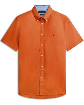 Tommy Hilfiger Kurzarmhemd aus Baumwolle und Leinen, Regular Fit in