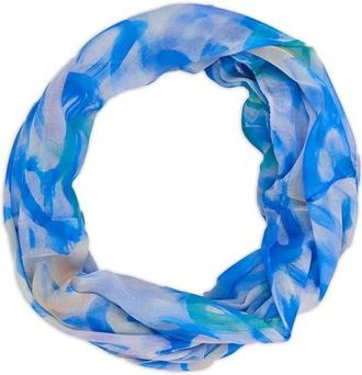 styleBREAKER écharpe boucle femme avec motif coeur au pinceau | écharpe tube légère | foulard doux en viscose pour le printemps et lété 79 x 49 cm, couleur:Bleu