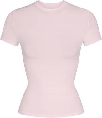 SKIMS T-shirt &agrave; col rond en coton m&eacute;lang&eacute;