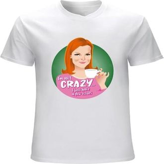 Miss Lilly UEG Desperate Housewives Susan Gabrielle Tops I Am Not Crazy Print Homme Unisex T-Shirts Graphic Mens Tee Shirt White M