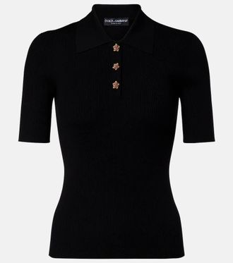 Dolce & Gabbana Verziertes Polohemd aus Rippstrick