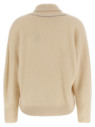 Brunello Cucinelli Ribbed Cashmere Sweater - Beige