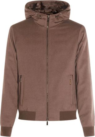 Moorer manteau zippé à capuche - Marron