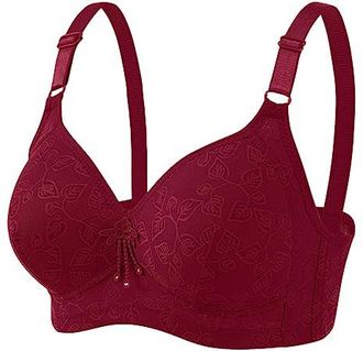 Generic Soutien-gorge push-up sans armatures confortable sans armatures pour femme - Sous-v&ecirc;tements quotidiens, bordeaux, 64