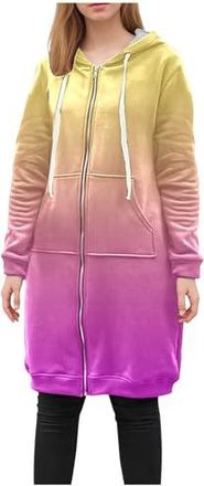 Generic 2026 Vestes pour femmes, manteaux &agrave; capuche pour femmes, automne hiver, poches chaudes, cordon de serrage, fermeture &eacute;clair, cardigan long &agrave; capuche, 