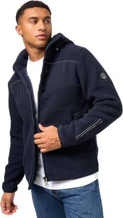 Stone Harbor Herren Winter Jacke Fleecejacke &Uuml;bergang Fleece warm Kapuze B745 [B745-ILLia-Navy-Gr.L]