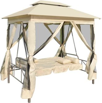 Les Tendances Belv&eacute;d&egrave;re convertible en balancelle Blanc cr&egrave;me