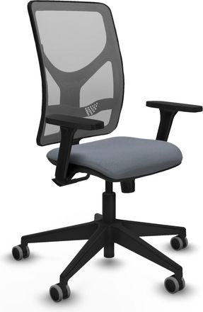 Piqueras y Crespo Schreibtischstuhl aus grauem Netzstoff, mit 3D-Armlehnen, h&ouml;henverstellbare Lendenwirbelst&uuml;tze, ausgestattet mit 3 Positionen und Schneideschaum, Grau
