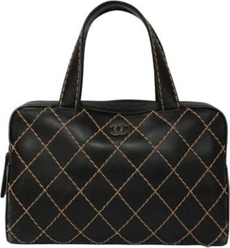 Chanel Sac &agrave; main en cuir doccasion - Femme - Pre-owned - Noir - Taille: ONE Size
