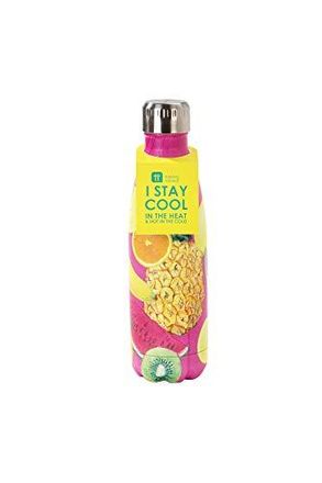 Talking Tables Tropical Fiesta Fruit Design Stainless Steal Drinks Bottle, 500Ml