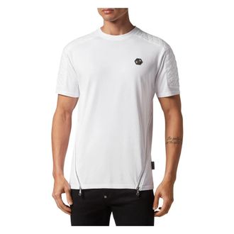 Philipp Plein SS Snake Rundhals-T-Shirt - - Tops - Herren - Wei&szlig; - 4XL
